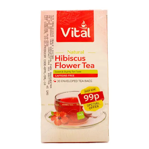Vital 30 Natural Hibiscus Flower Tea Bags 45g | Supermarket Online ...